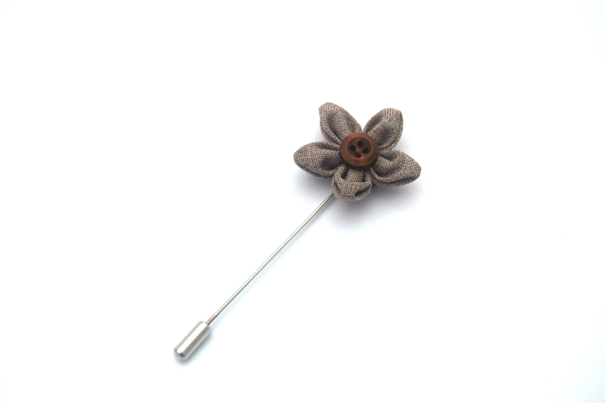 Daisy Button Lapel Pin, Sandy Brown – Lapel Pins | Ties | Pocket ...